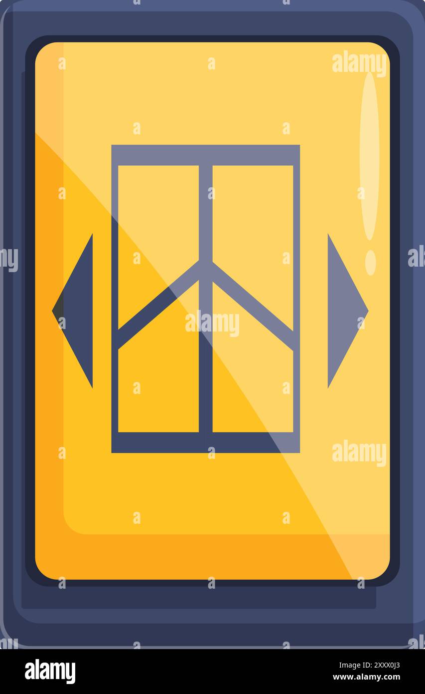 Yellow sign indicating the elevator is about to close and go up Stock ...