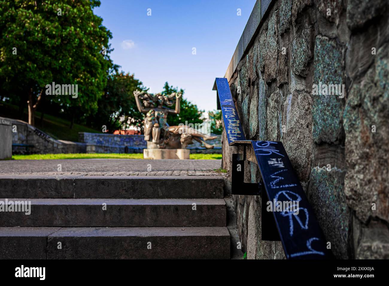 the staircase that precedes the statue of Medusa along the route to ...