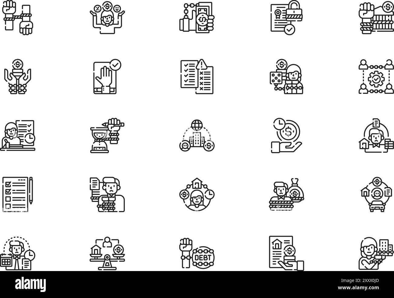 Obligations icons collection is a vector illustration with editable ...