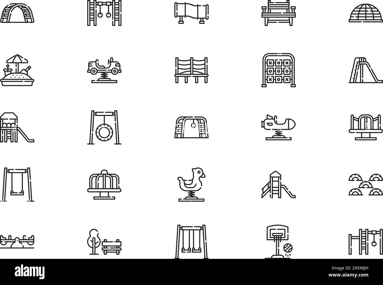 Playground icons collection is a vector illustration with editable ...