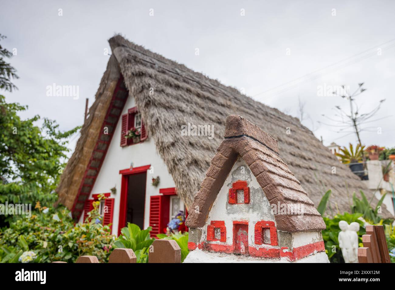 A once typical triangular house in Santana, Madeira with a thatched ...