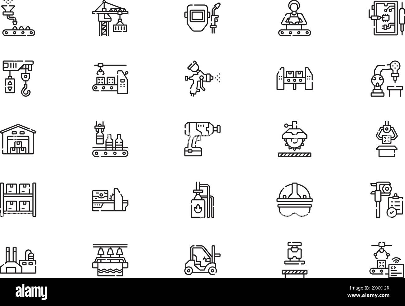 Manufacturing icons collection is a vector illustration with editable ...