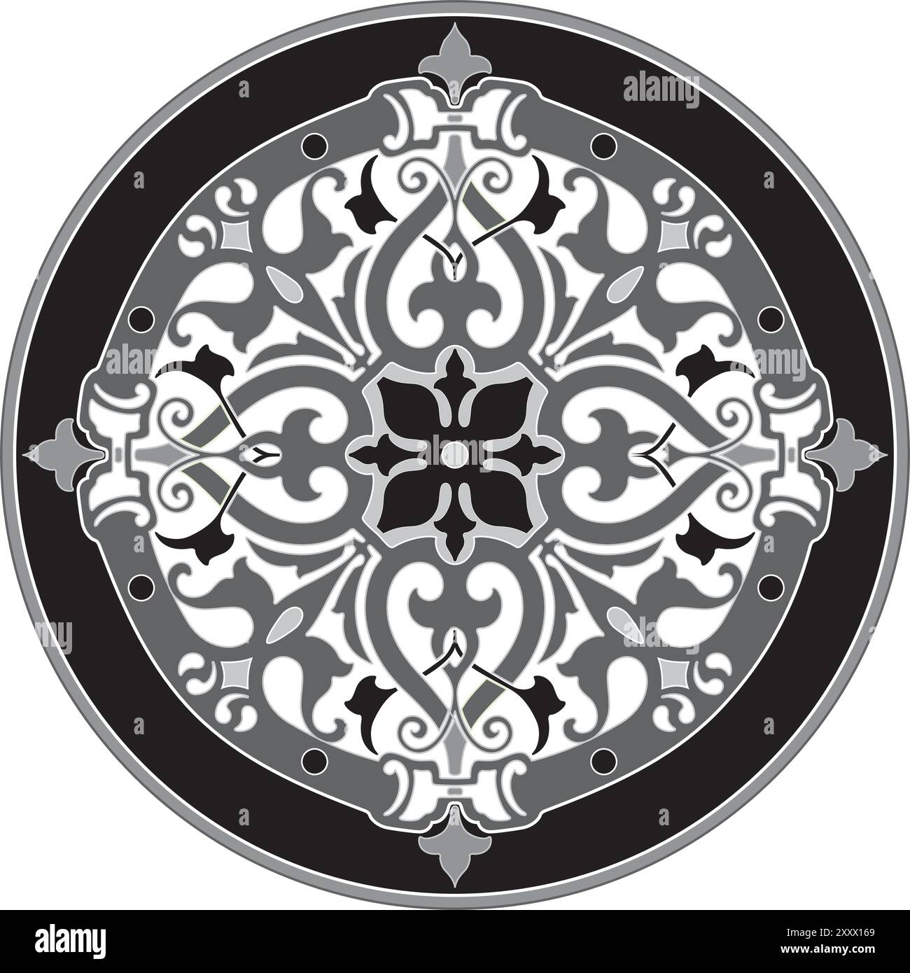 Decorative arabesque and ornamental mandala symbols set isolated vector ...