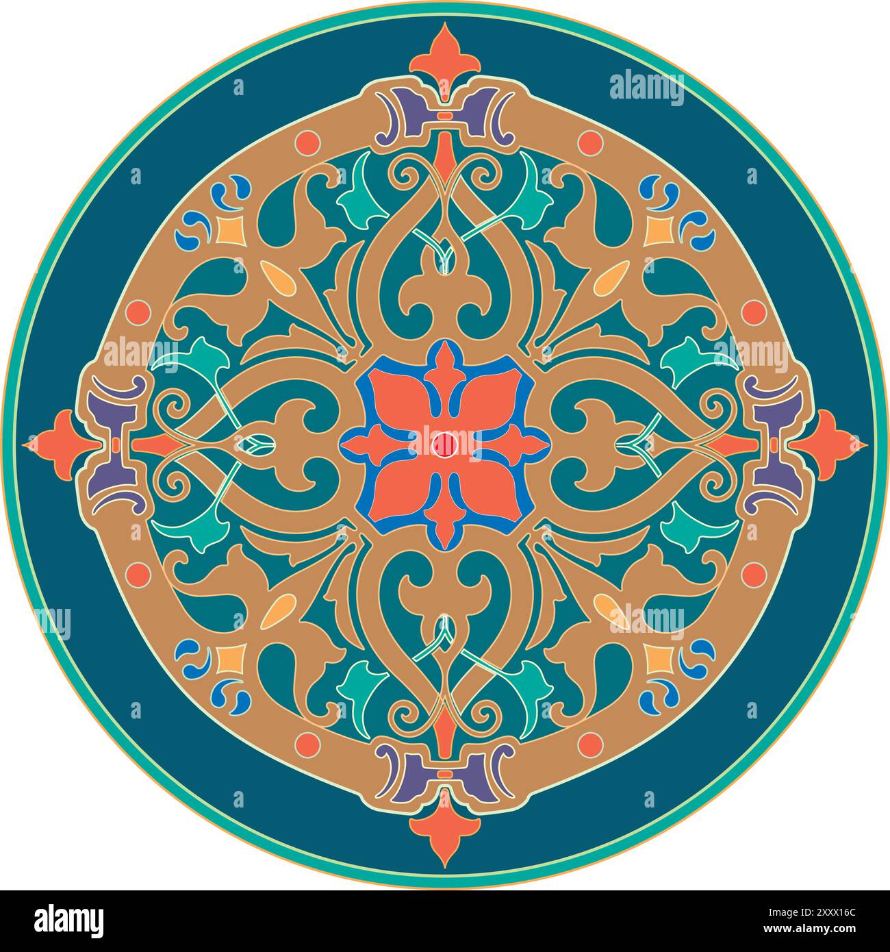 Decorative arabesque and ornamental mandala symbols set isolated vector ...