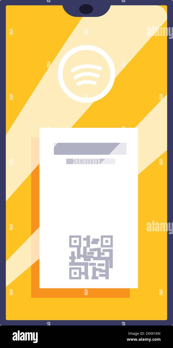 Smartphone displaying a music streaming app is showing a qr code for a ...