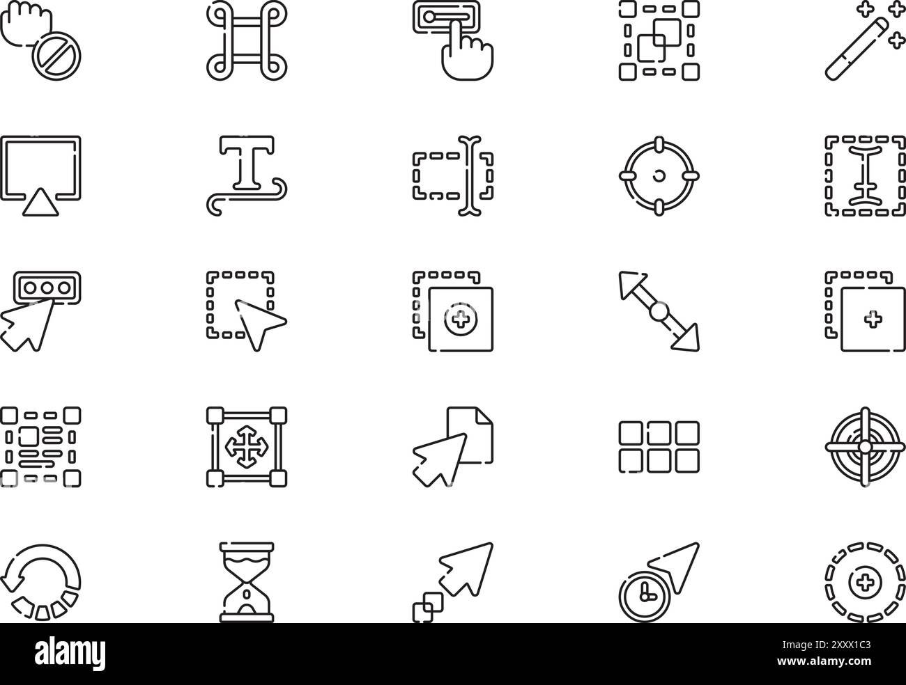 Selection and cursors icons collection is a vector illustration with ...