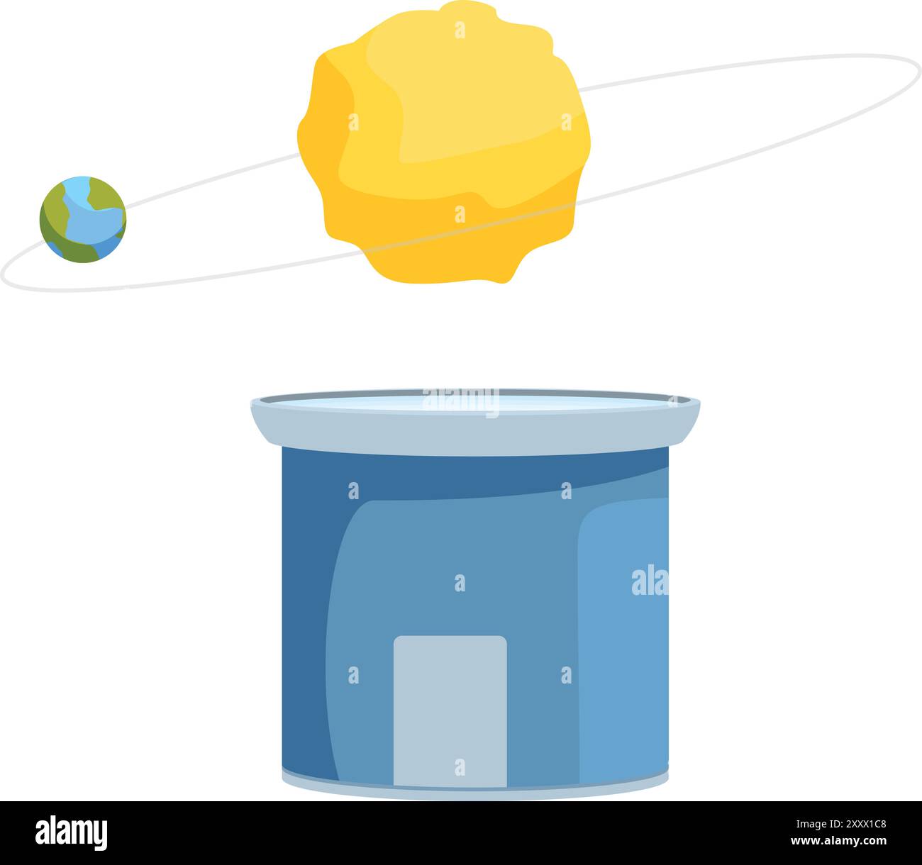 Cartoon planetarium building with earth orbiting the sun Stock Vector ...