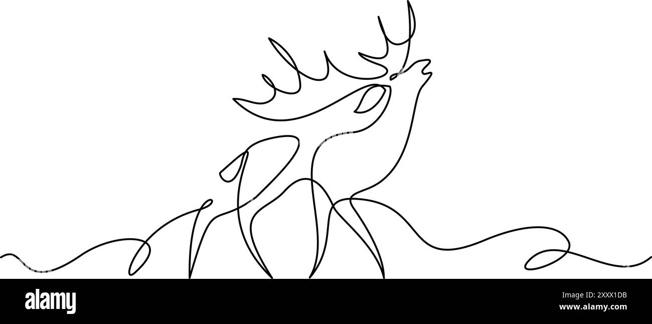 Stag line drawing Black and White Stock Photos & Images - Alamy