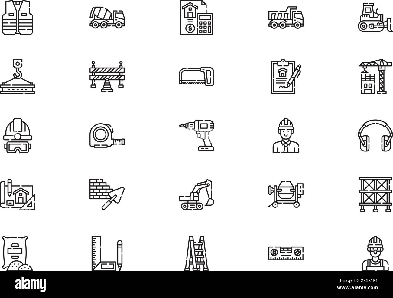 Construction icons collection is a vector illustration with editable ...