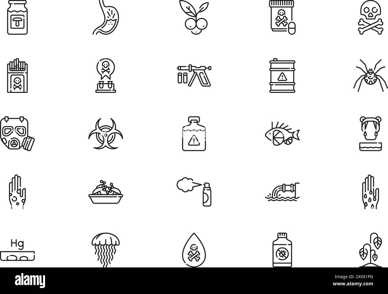 Poison icons collection is a vector illustration with editable stroke ...