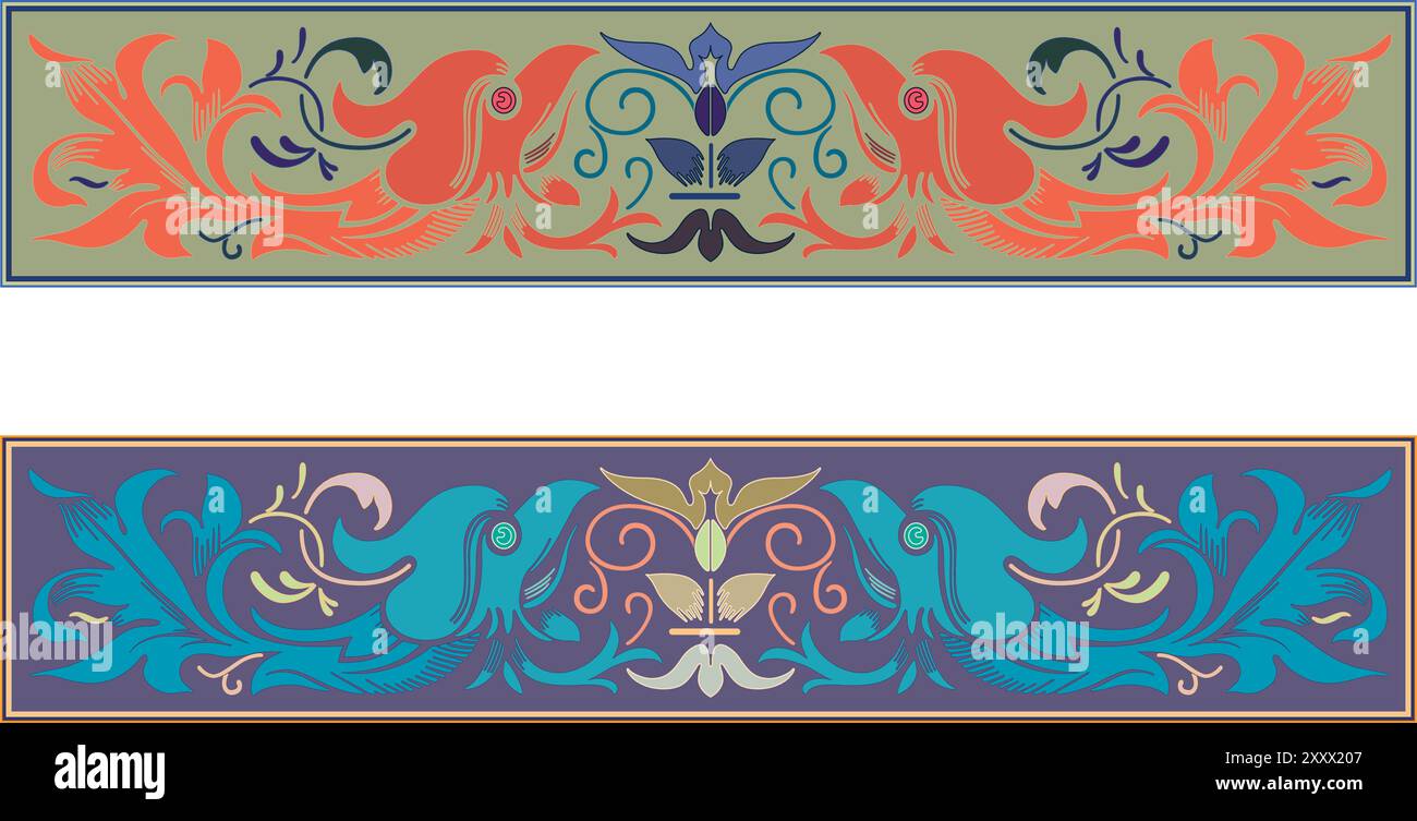 Vintage floral classic calligraphic retro vignette scroll frames ...