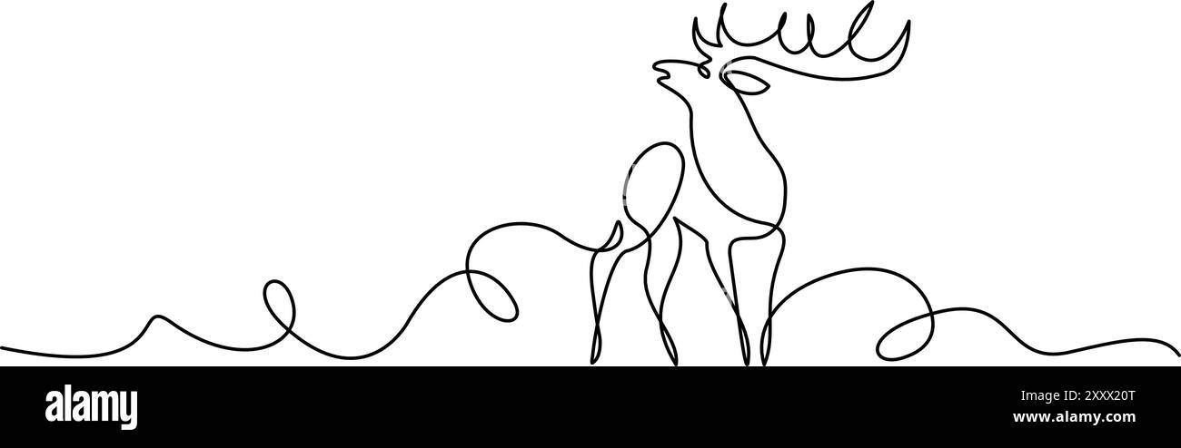 Stag line drawing Black and White Stock Photos & Images - Alamy