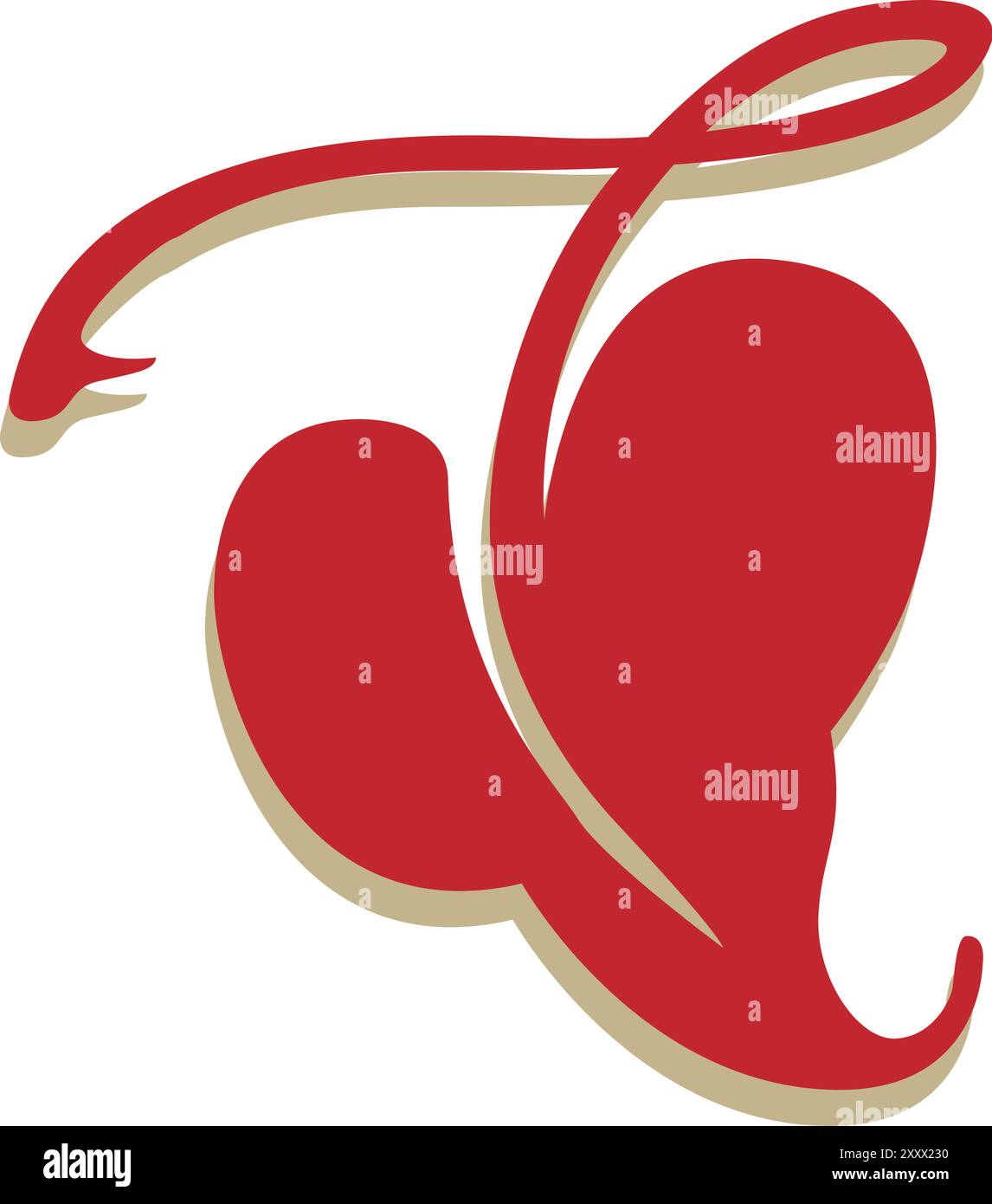 Red and gold leaf Design Ornament set isolated vector illustration ...