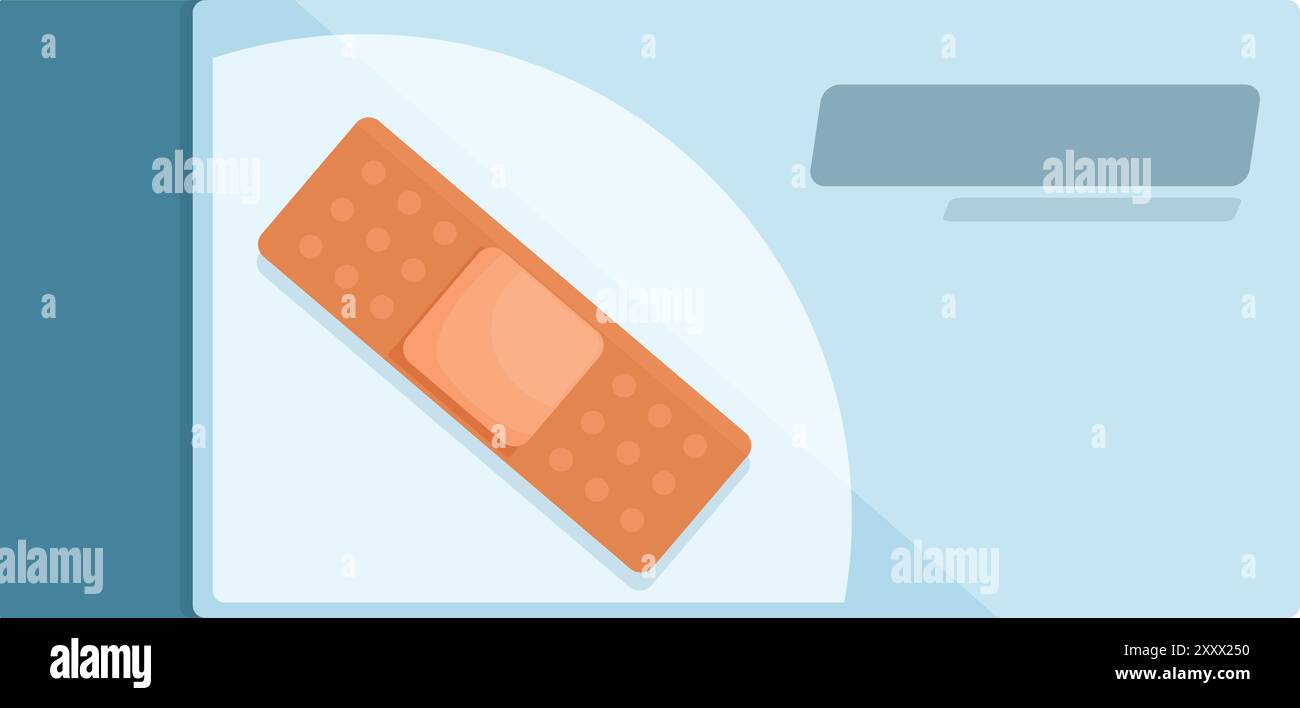 Adhesive bandage is lying on top of a medical plaster box Stock Vector ...