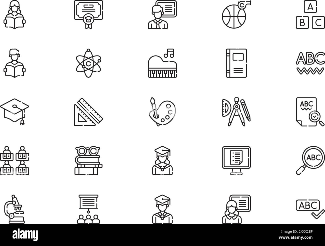 School Subjects Icons Collection Is A Vector Illustration With Editable