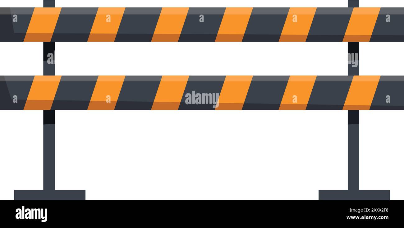Black and orange striped barrier is blocking access to a restricted ...