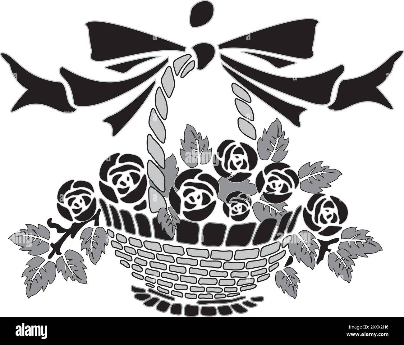 Vector present box rose Stock Vector Images - Alamy