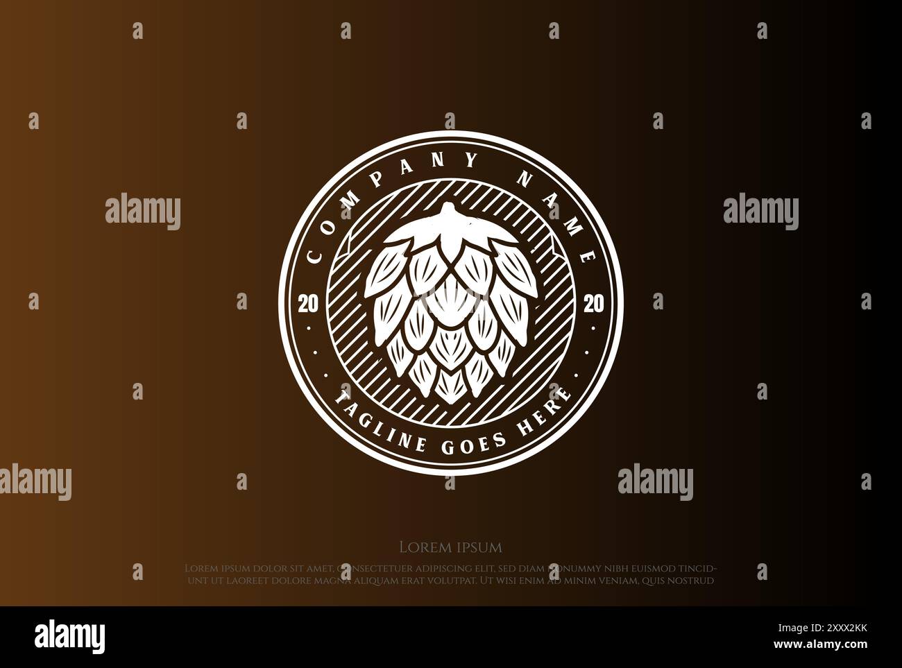 Vintage Retro Hop Beer Brewing Brew Brewery Label Logo Design Vector ...