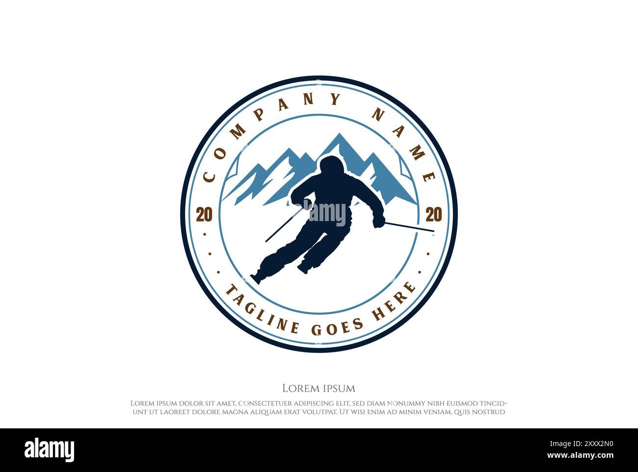 Vintage Retro Ice Snow Mountain Snowboard Ski Sport Club Logo Design ...