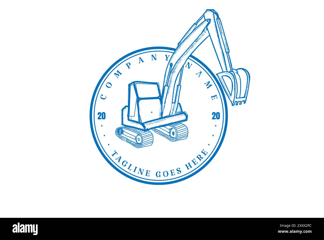 Vintage Retro Mining Backhoe Excavator Logo Design Vector Stock Vector ...