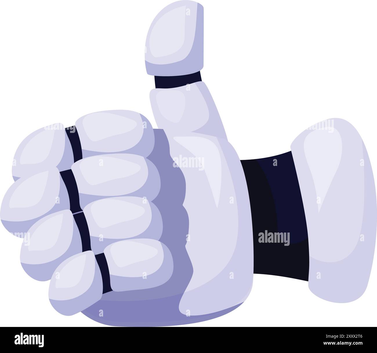 Cartoon robot hand is giving a thumbs up gesture, symbolizing approval ...
