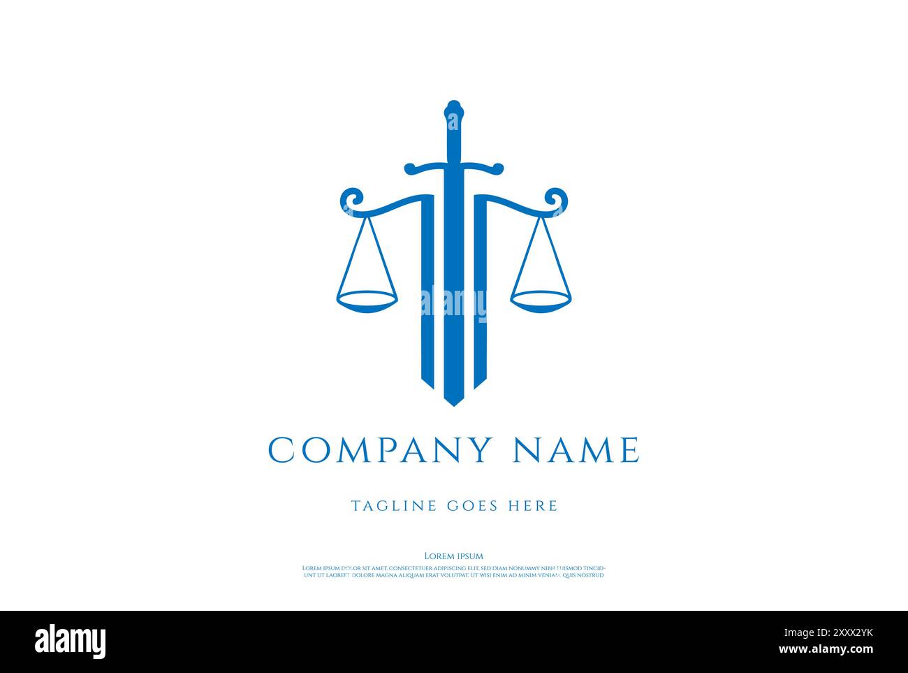 Simple Minimalist Sword Blade with Scale for Attorney Justice Law Logo ...