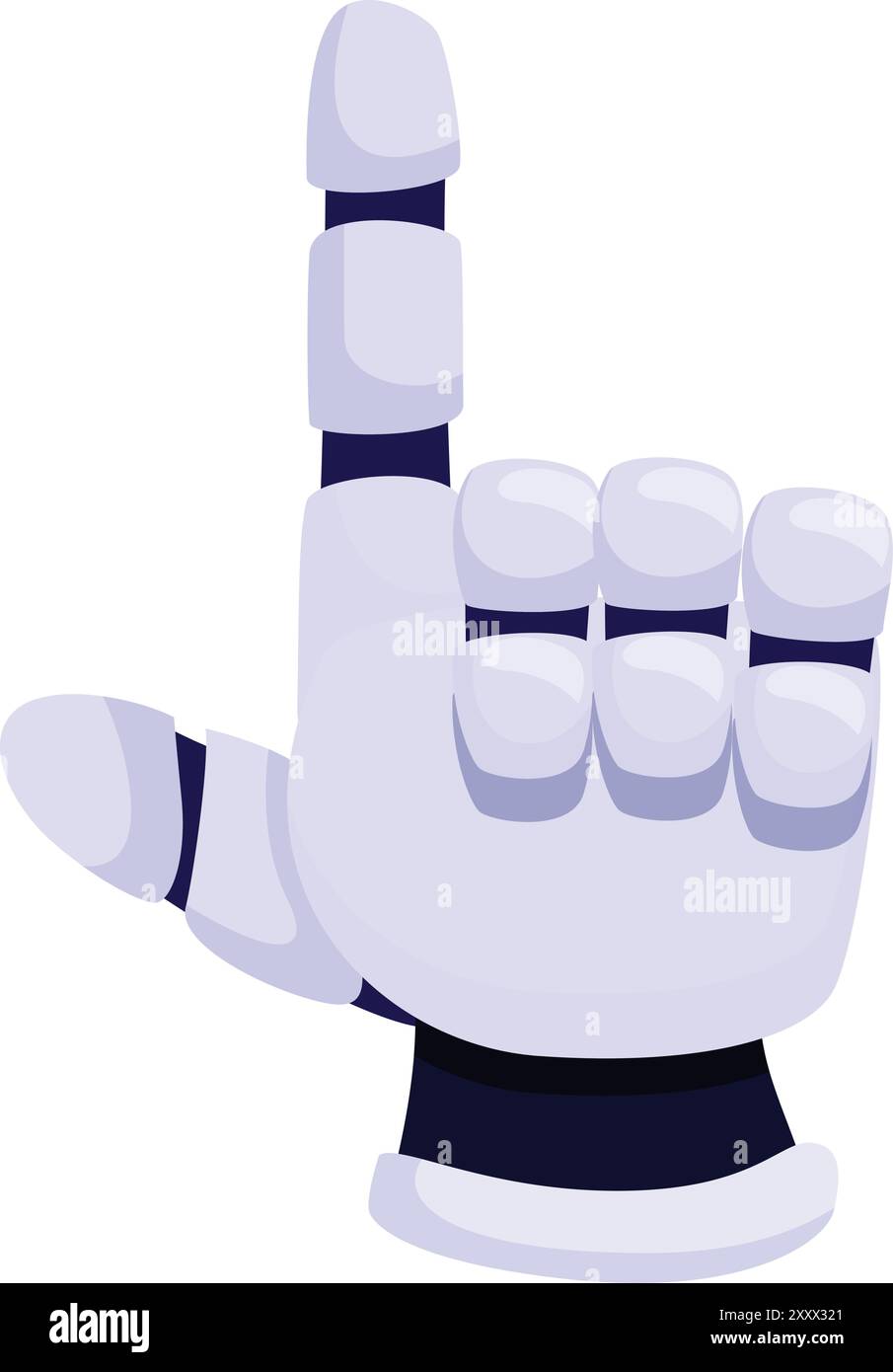 Cartoon robot hand pointing up with its index finger Stock Vector Image ...