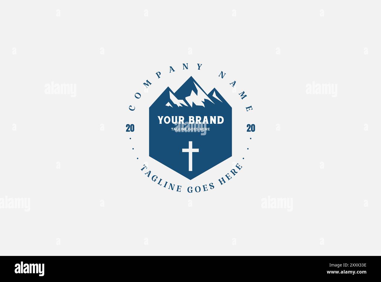 Vintage Retro Mountain with Christian Cross for Church or Chapel ...