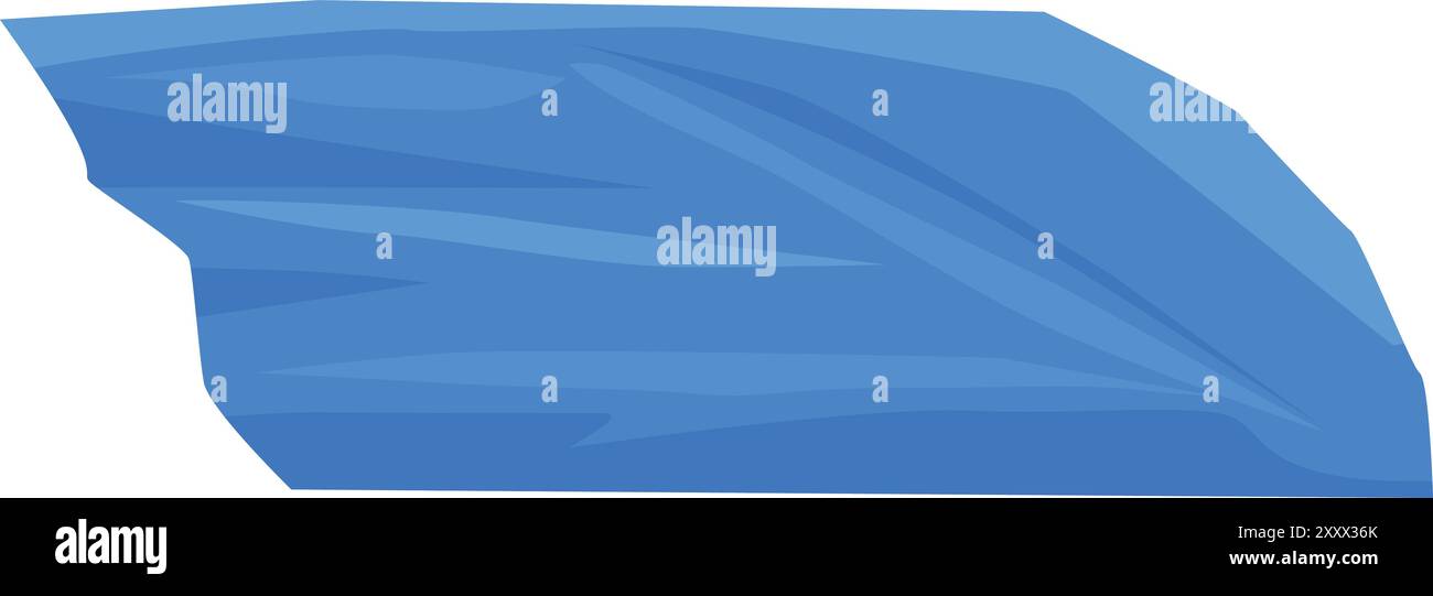 Blue plastic fabric covering something isolated on white background ...