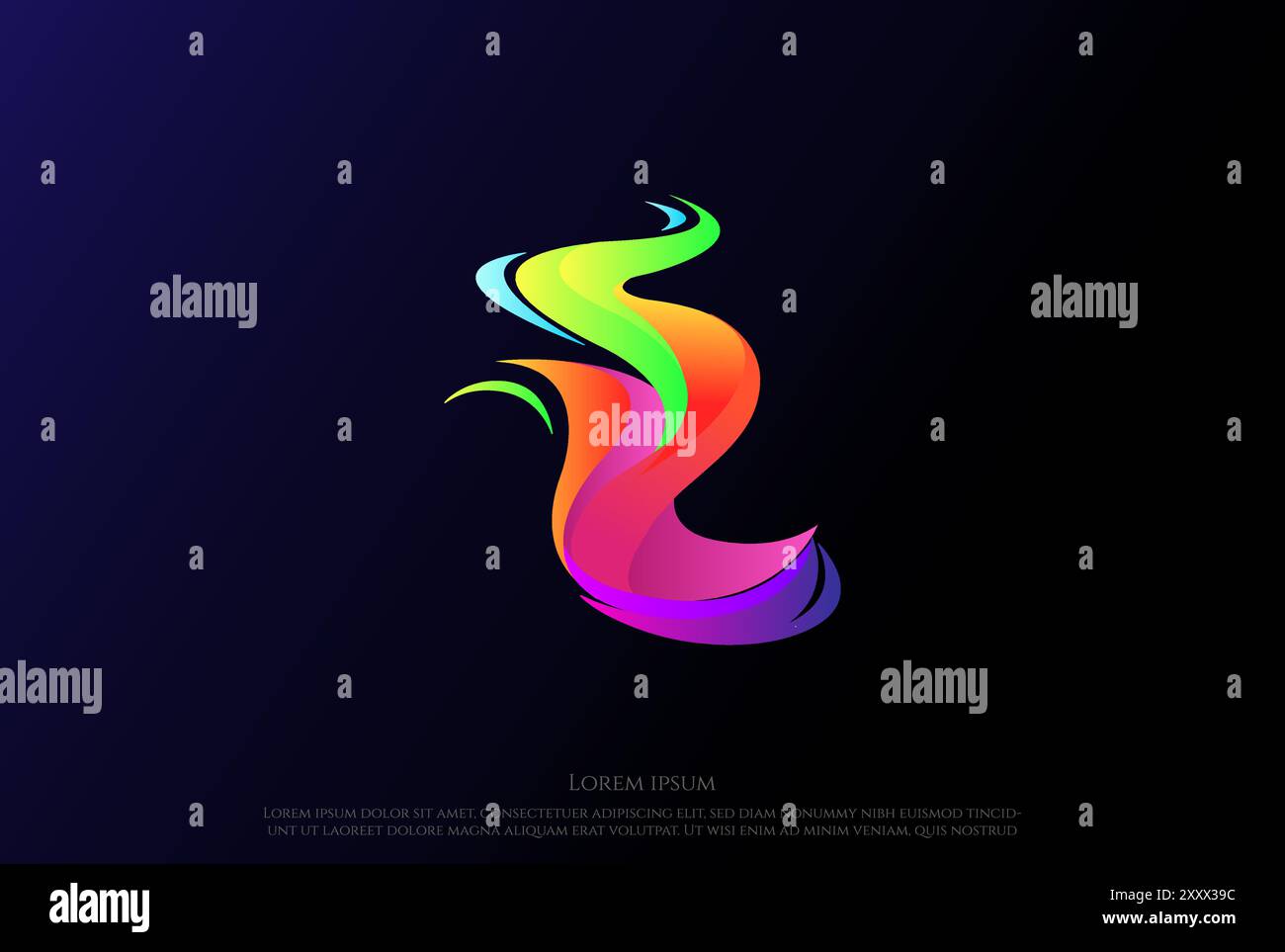 Simple Minimalist Colorful Flame Fire Logo Design Vector Stock Vector ...