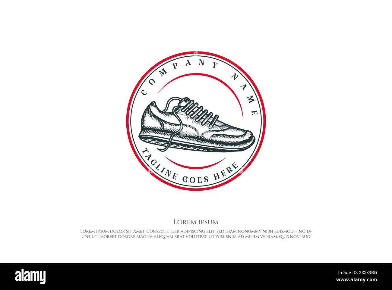 Vintage Retro Sport Shoe Store Badge Emblem Label Logo Design Vector ...