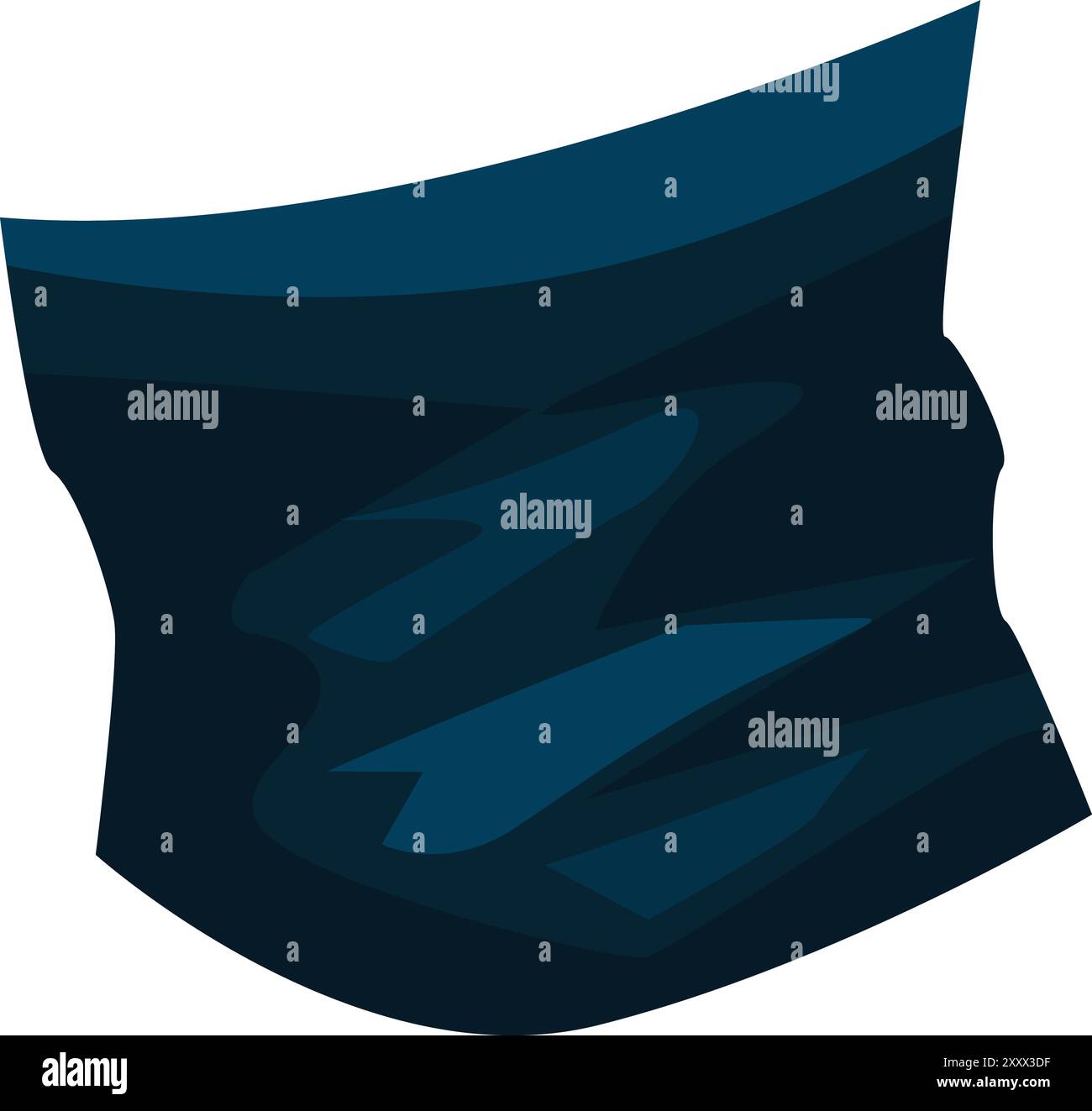 Dark blue neck gaiter warmer covering face, protecting from cold and ...