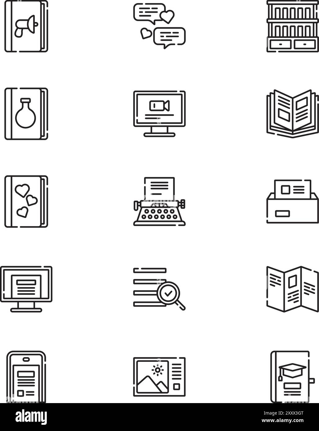 Literature icons collection is a vector illustration with editable ...