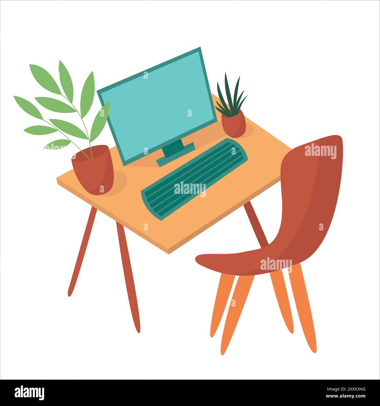 Desk chair office place Stock Vector Images - Alamy