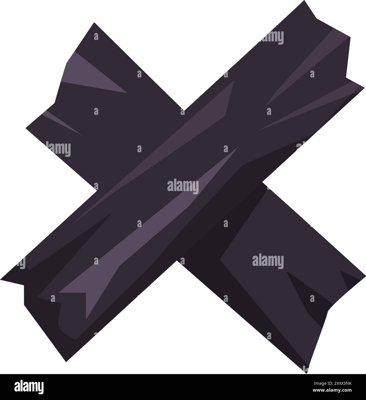 Simple vector illustration of two pieces of black duct tape stuck ...