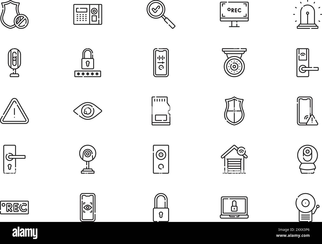 Surveillance icons collection is a vector illustration with editable ...