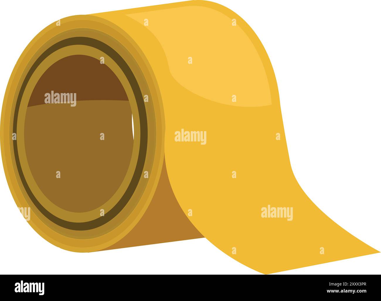 Yellow duct tape roll unrolling, sticking, and fixing Stock Vector ...