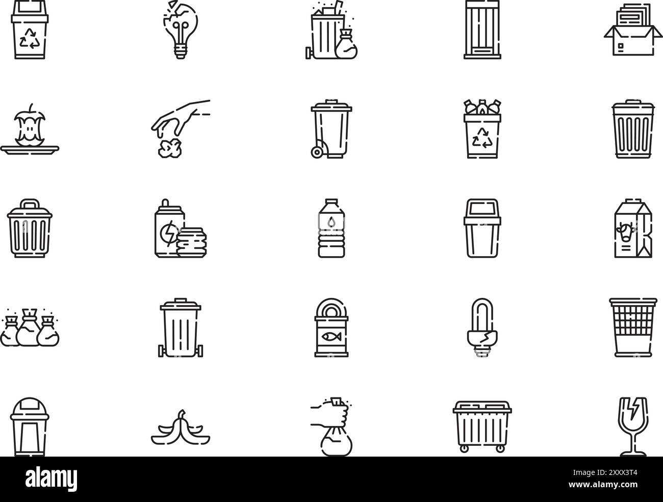 Trash icons Stock Vector Images - Alamy