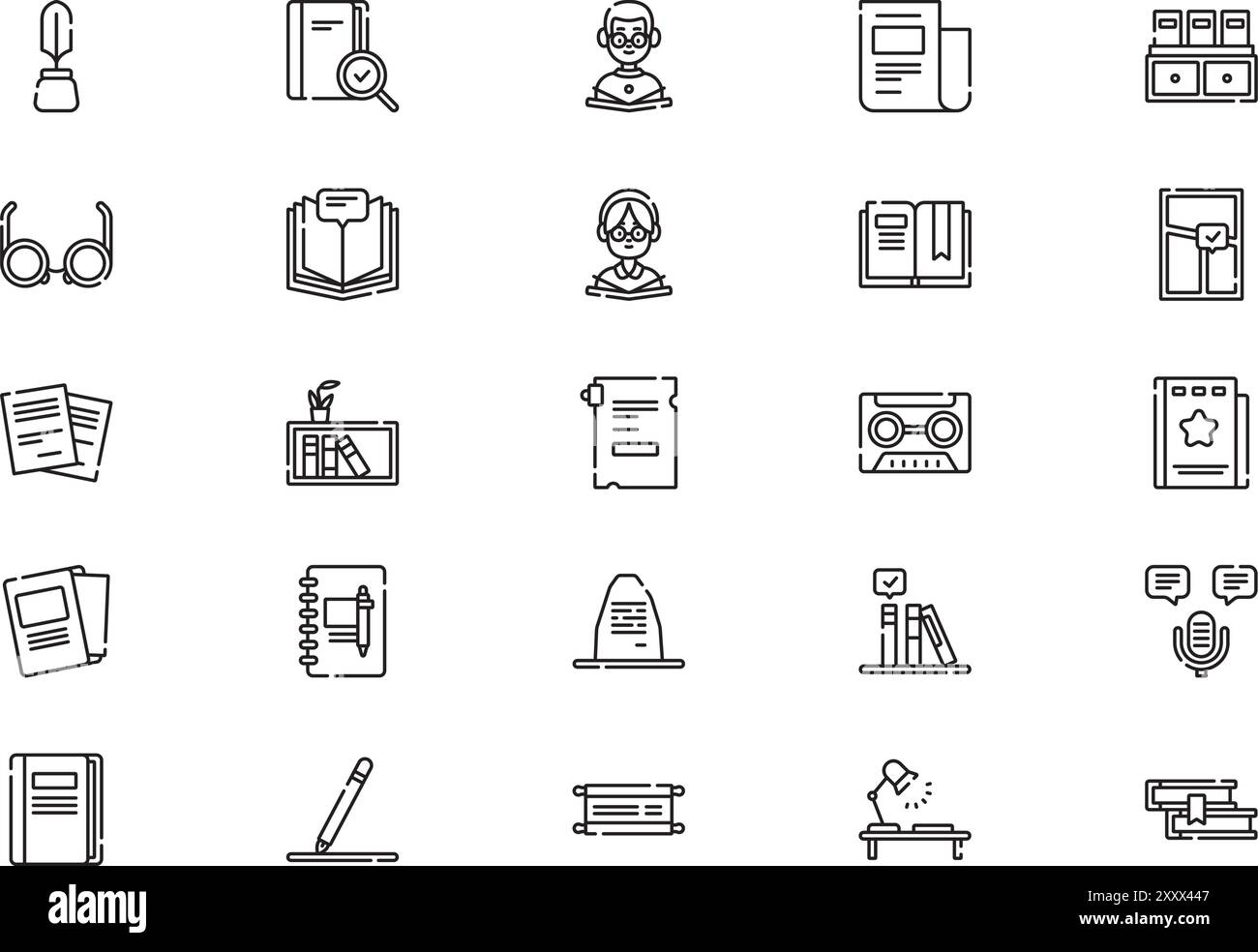 Literature icons collection is a vector illustration with editable ...
