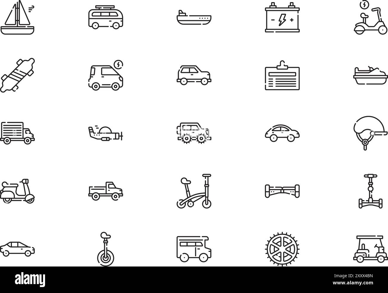 Personal transport icons collection is a vector illustration with ...