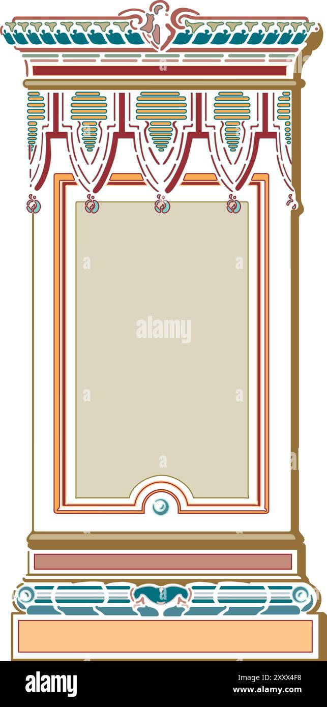 Antique white column realistic composition with isolated front view of ...