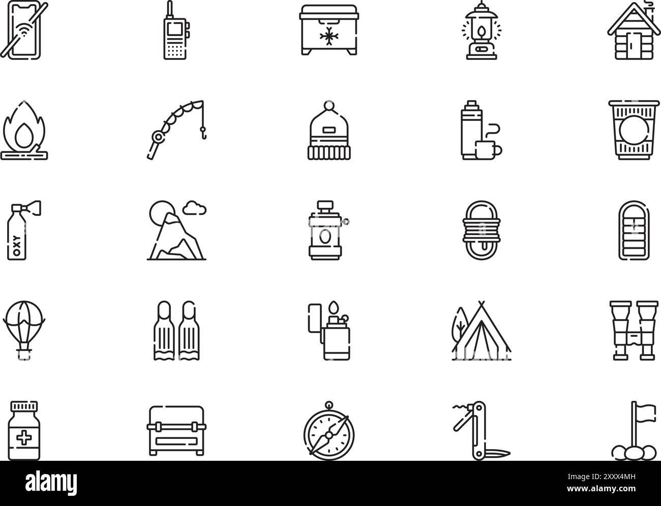 Adventure icons collection is a vector illustration with editable ...