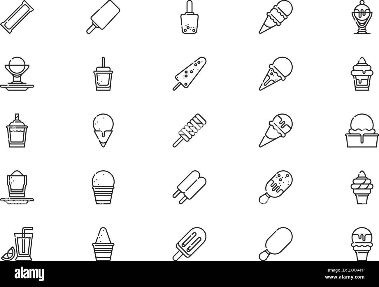 Ice cream shop icons collection is a vector illustration with editable stroke Stock Vector Image ...
