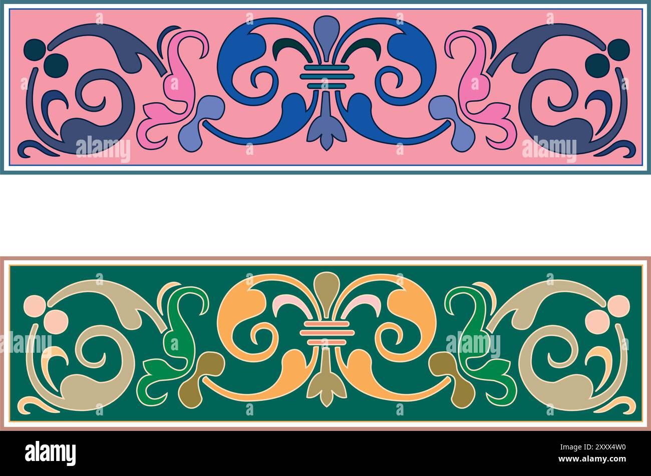 Retro chapter dividers swirl floral ornament bookmarks sketch set ...