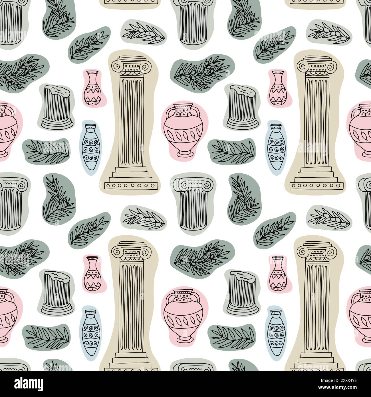 Marble ancient columns seamless pattern Stock Vector Image & Art - Alamy