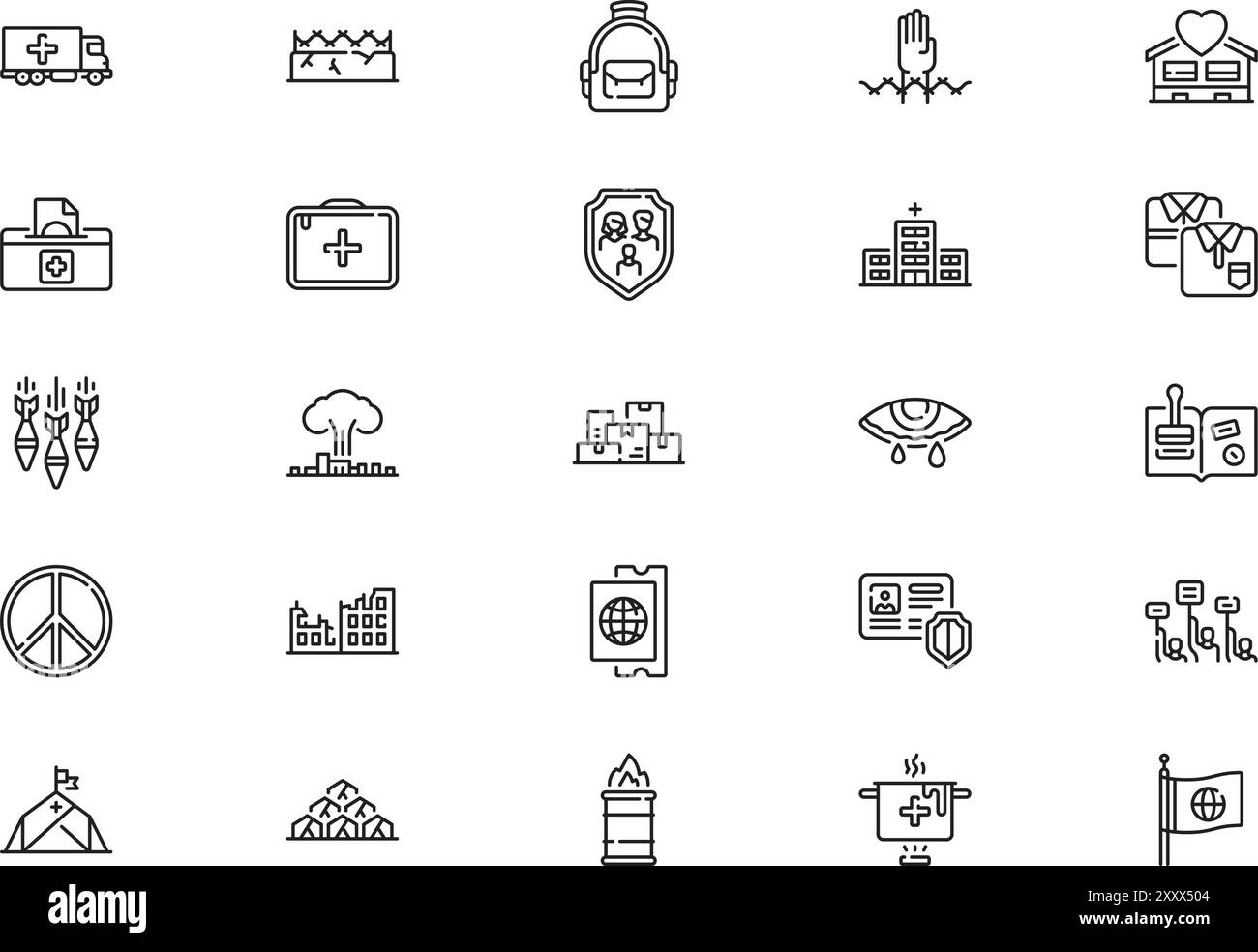 World refugee day icons collection is a vector illustration with ...