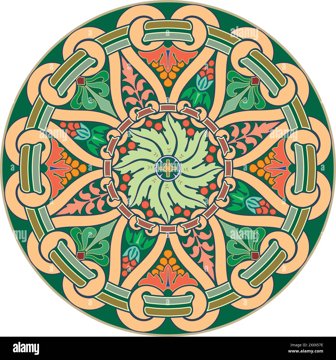 Ornamental round pattern isolated on white background vector ...