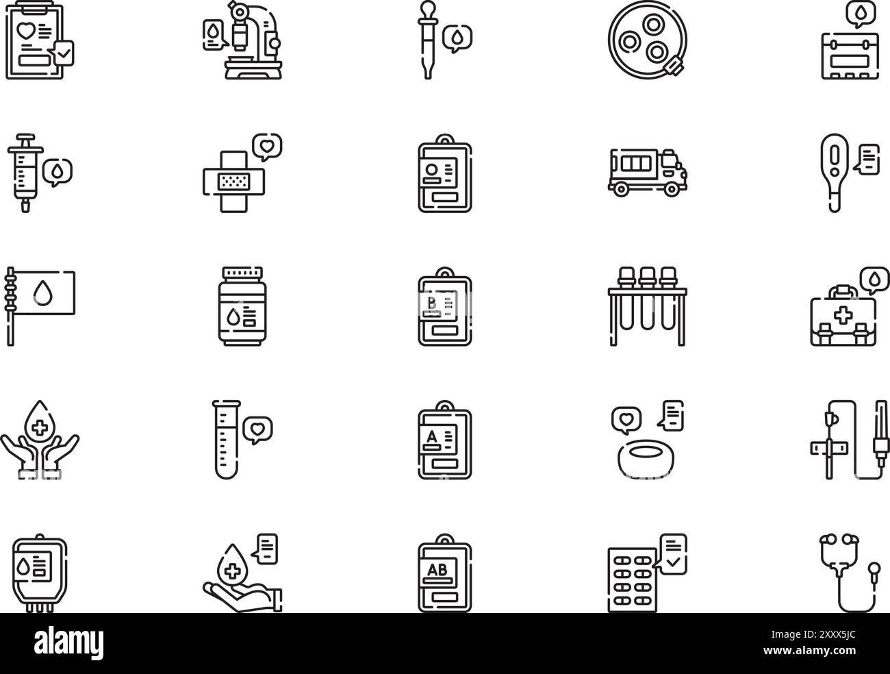 World blood donor day icons collection is a vector illustration with ...