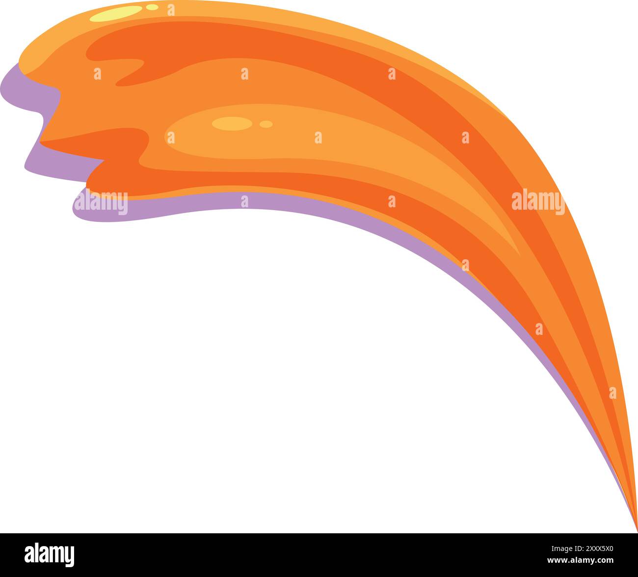 Bright orange slime dripping down creating an abstract shape Stock ...
