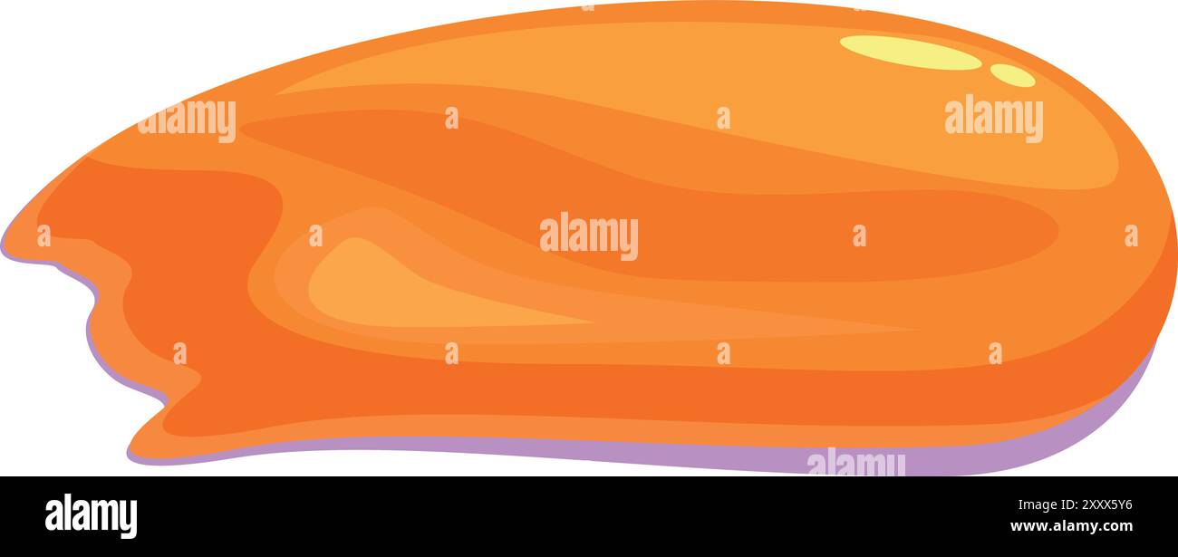 Cartoon style illustration of an orange liquid blob splashing and ...